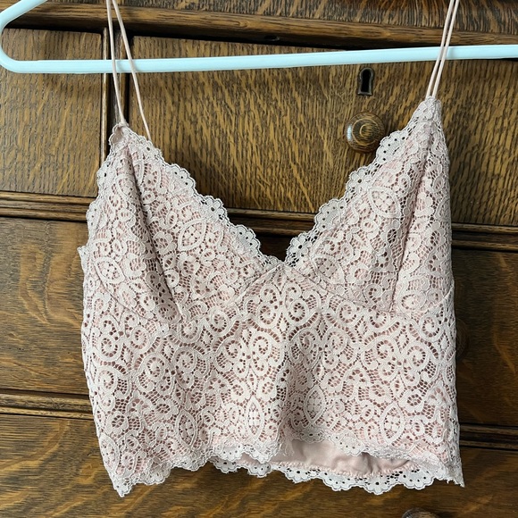 Garage | Tops | Garage Pink Lace Crop Top | Poshmark
